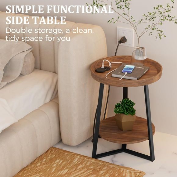 Cell Phones & Accessories | Gadroad Round End Table With Charging ...